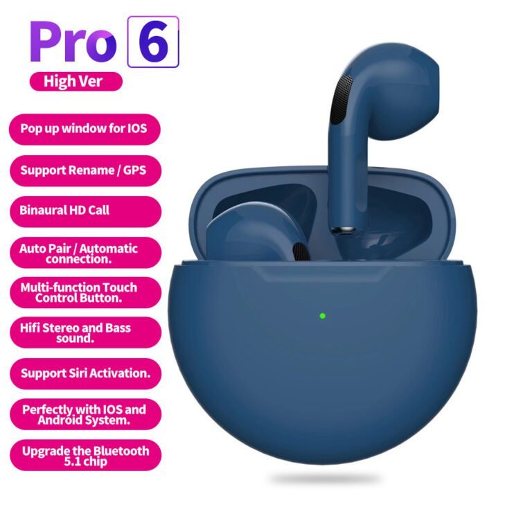 TWS Pro6 – Wireless Headphones Touch Control Headset Mini Earbuds (2021 ...